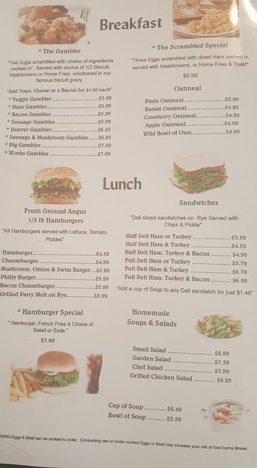 Menu at Two Seasons Cafe, Mesa