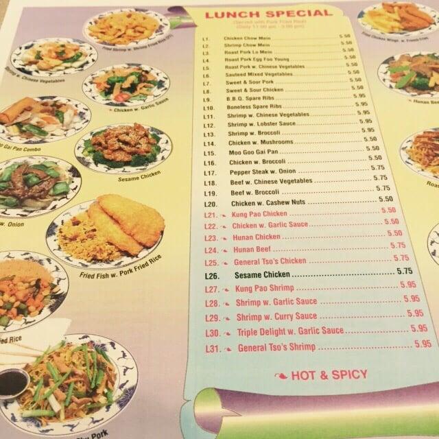 Menu at Wah's Garden restaurant, Bloomfield
