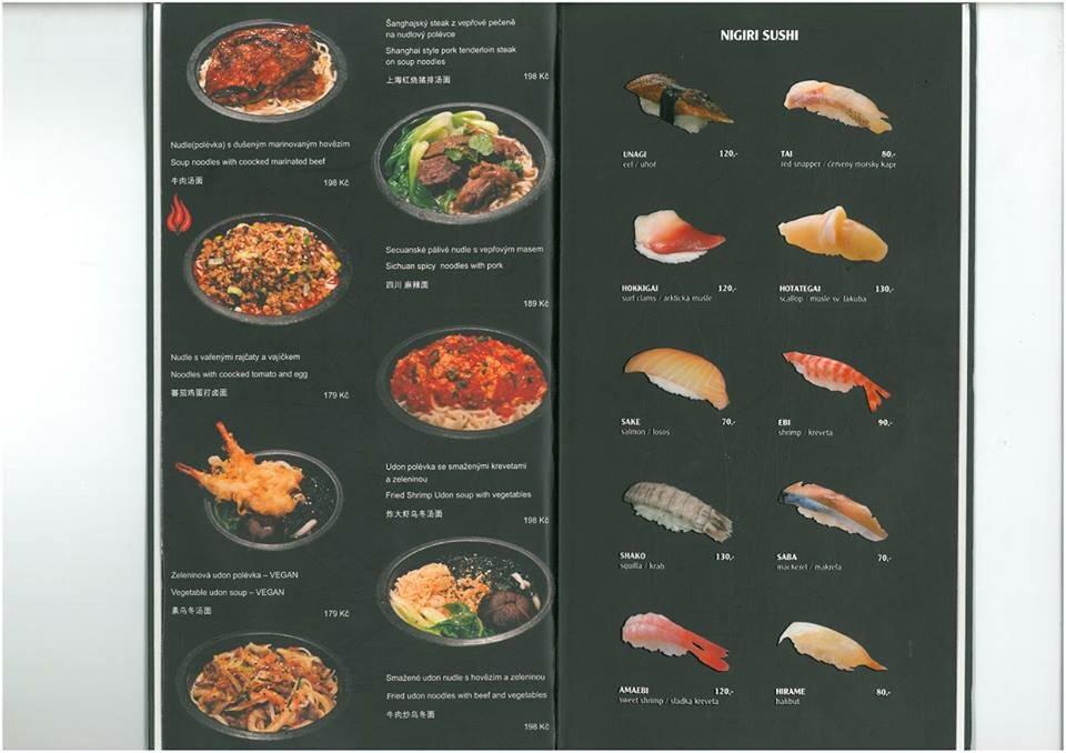 Menu at 巴蜀 restaurant, Prague
