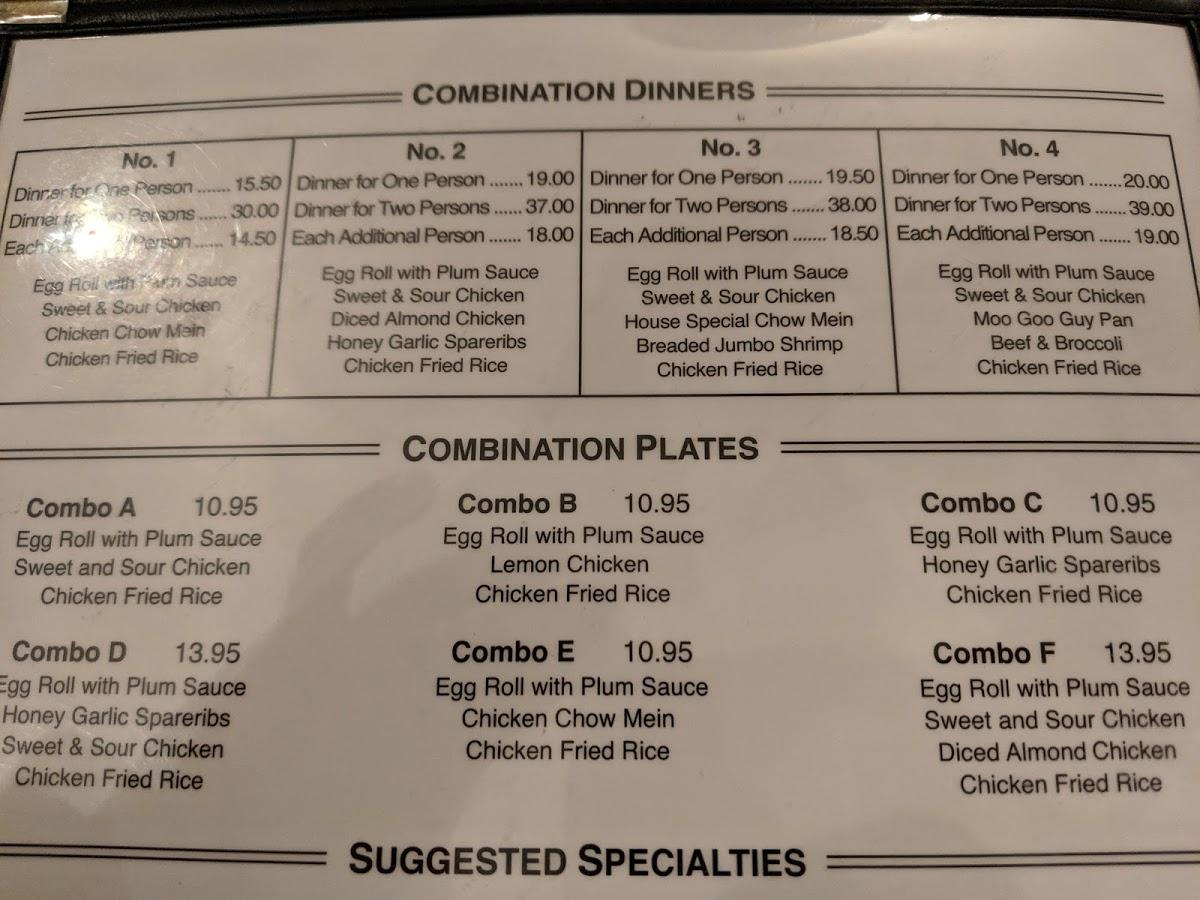 Menu at Canton Cafe, Charlottetown