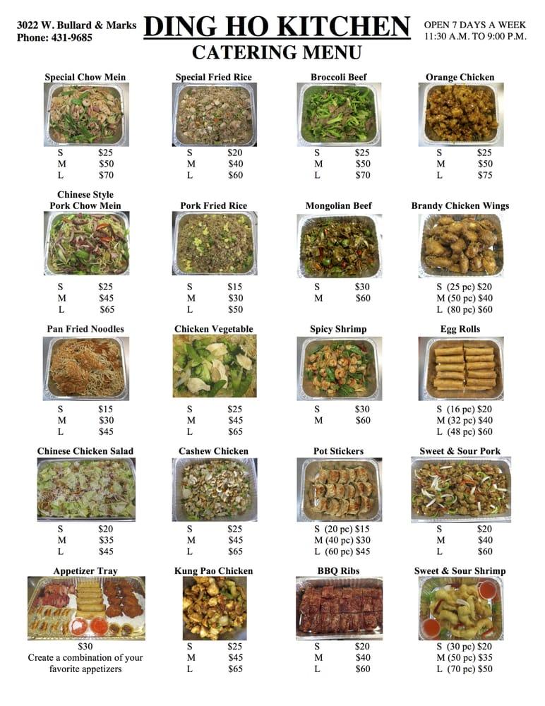 Menu at Ding Ho Kitchen restaurant, Fresno