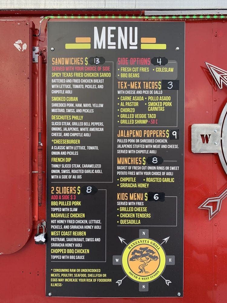 Menu at Manzanita Grill Bend LLC BBQ, Bend