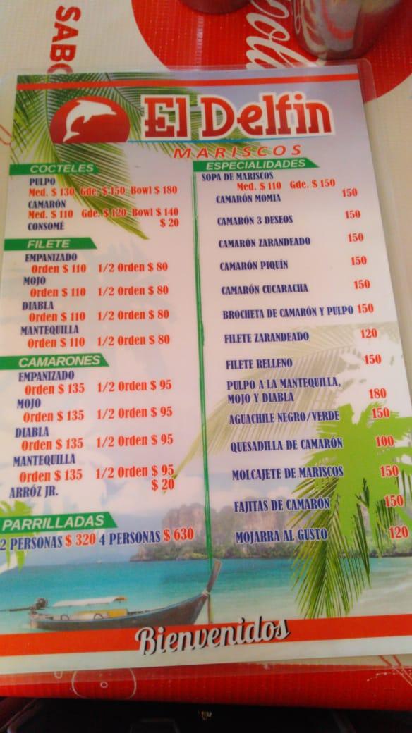 Carta del restaurante Mariscos El Delfin, San Pedro Tlaquepaque, Calz ...