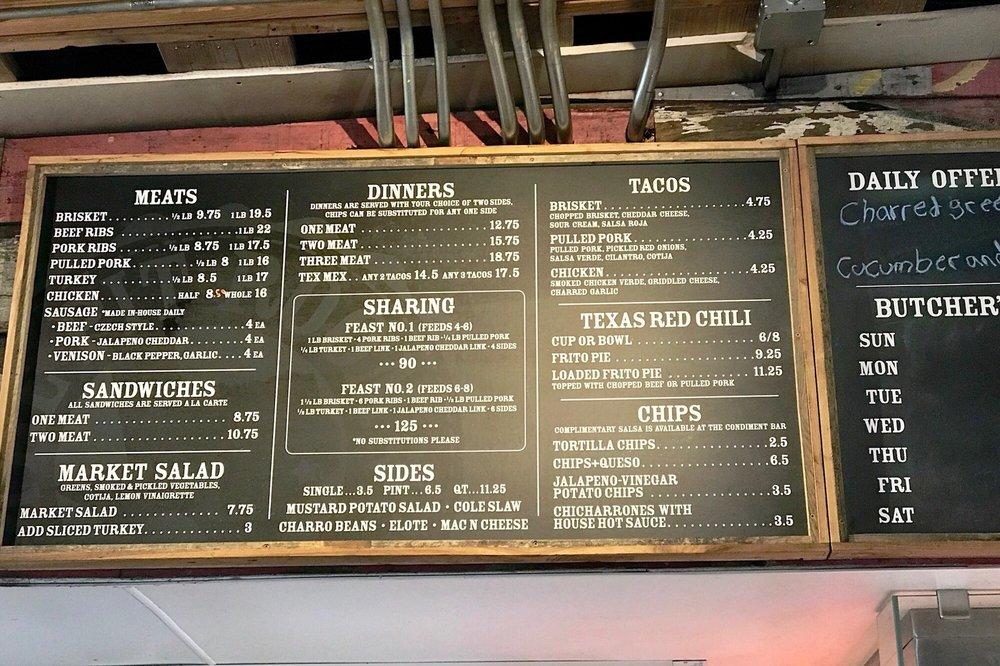 Menu at The Pit Room BBQ, Houston
