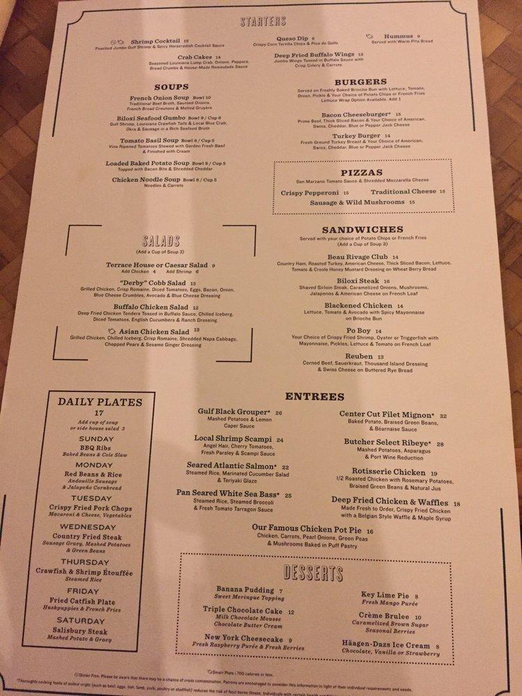 Menu at Atrium Cafe, Biloxi, 875 Beach Boulevard