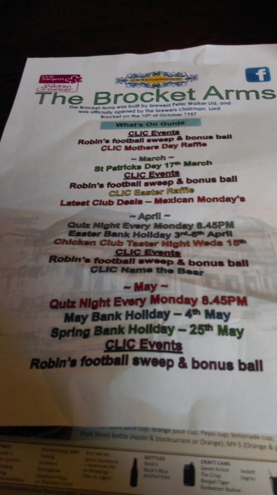 Menu at The Brocket Arms pub & bar, Wigan