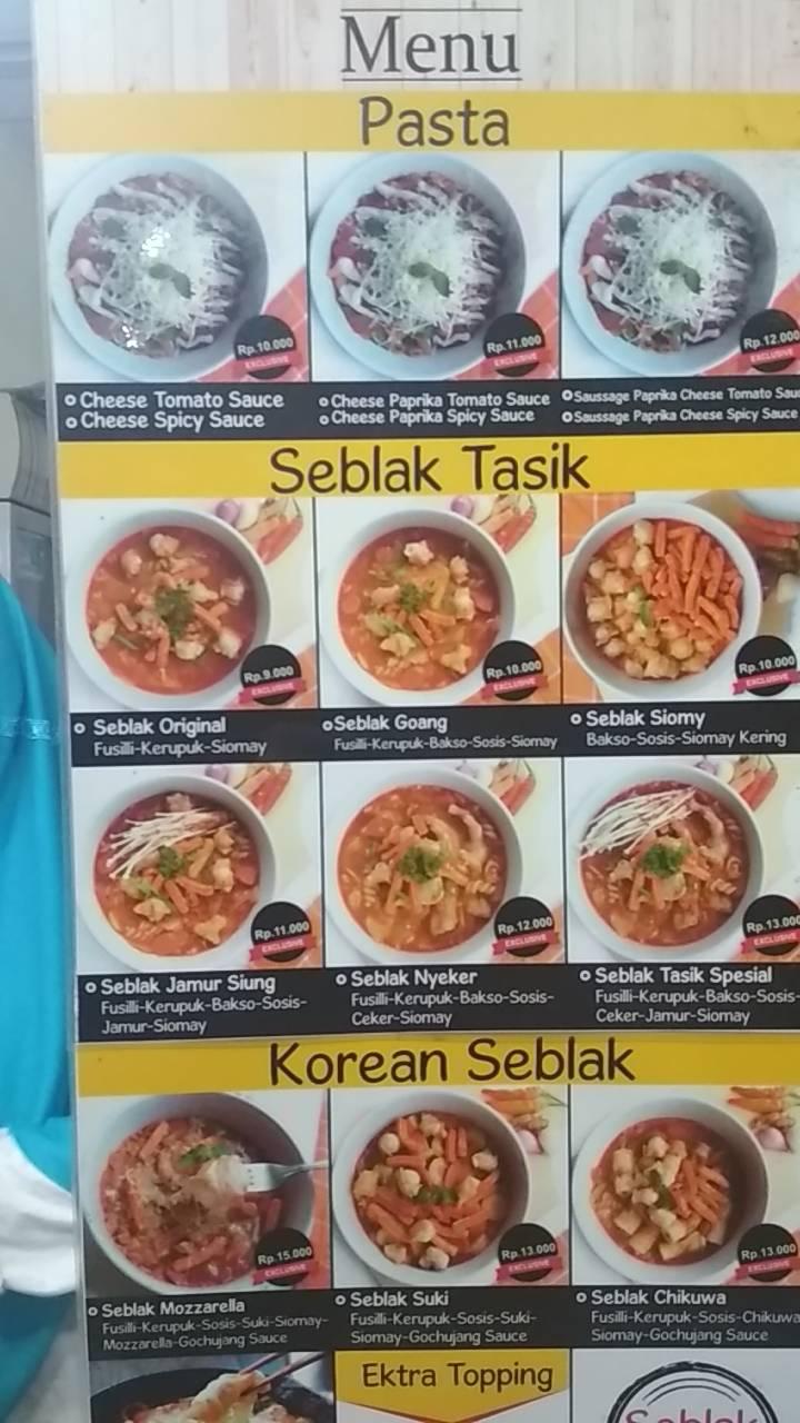 Меню ресторана Seblak Pasta Deresan, Sendangadi