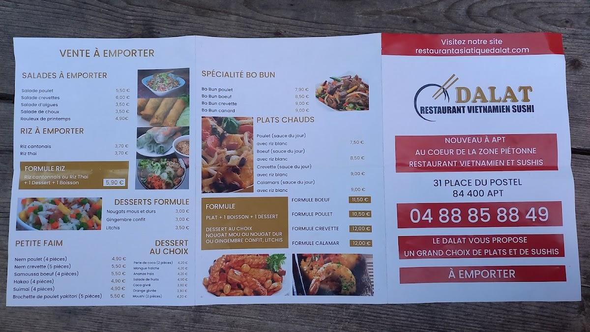 Menu at Dalat restaurant, Apt