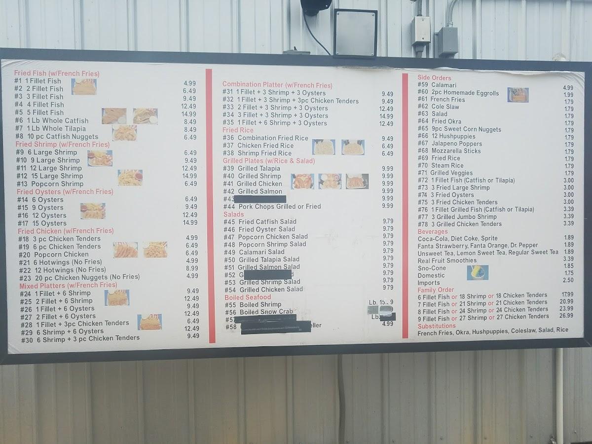 Menu at Dan’s Seafood & Chicken restaurant, Fort Worth, Altamesa Blvd