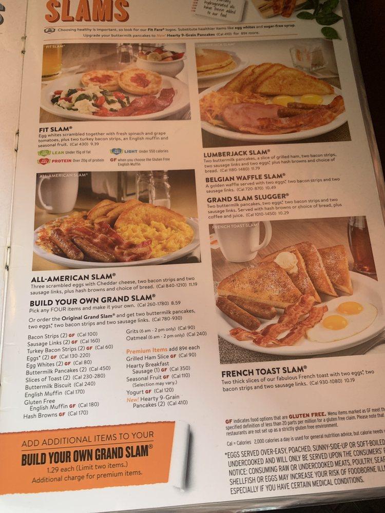 Menu at Denny's restaurant, Page