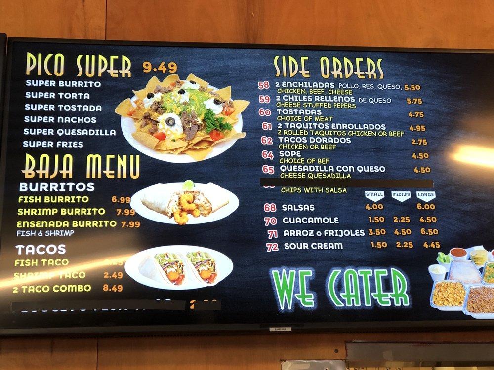 Menu at El Picosito Restaurant, Long Beach