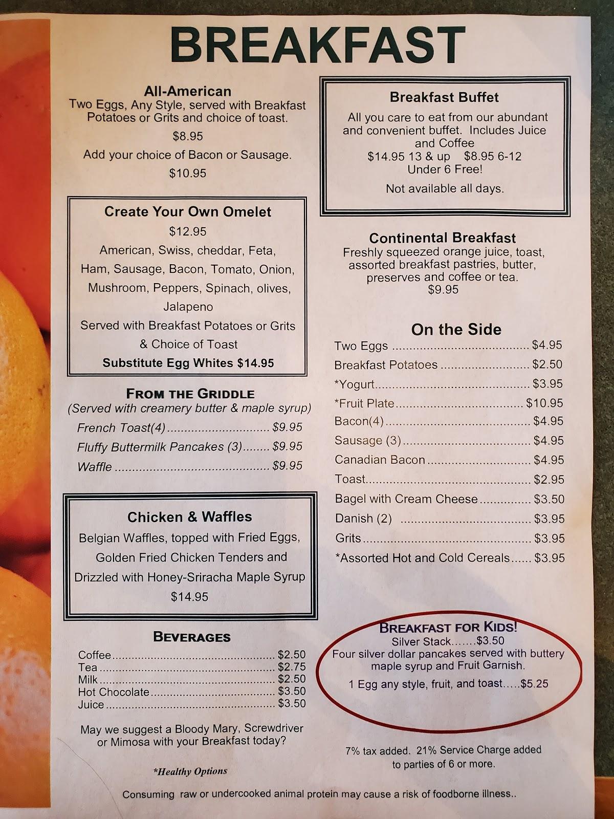 Menu at Flamingos Restaurant, Cape Canaveral