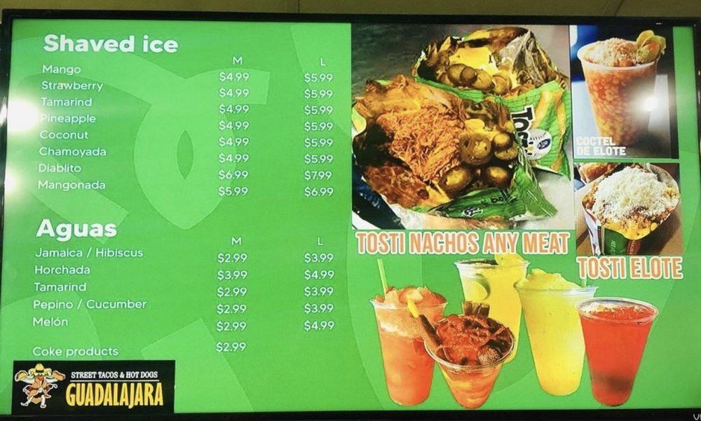 Menu at GUADALAJARA STREET TACOS & HOTDOGS restaurant, Sierra Vista