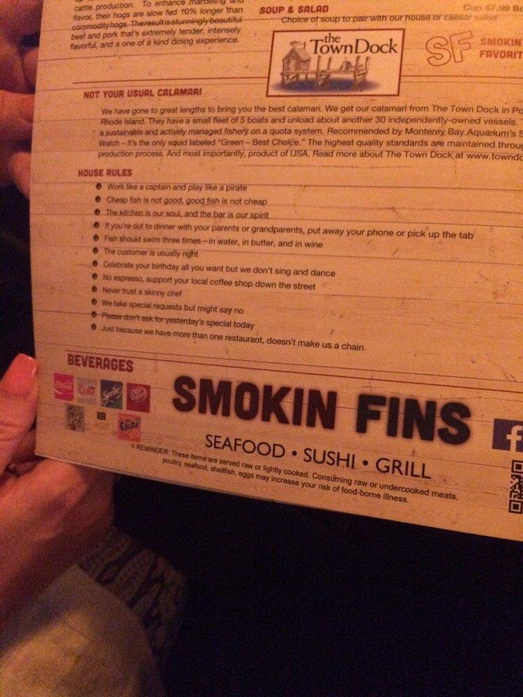 Menu at Smokin Fins restaurant, Chandler