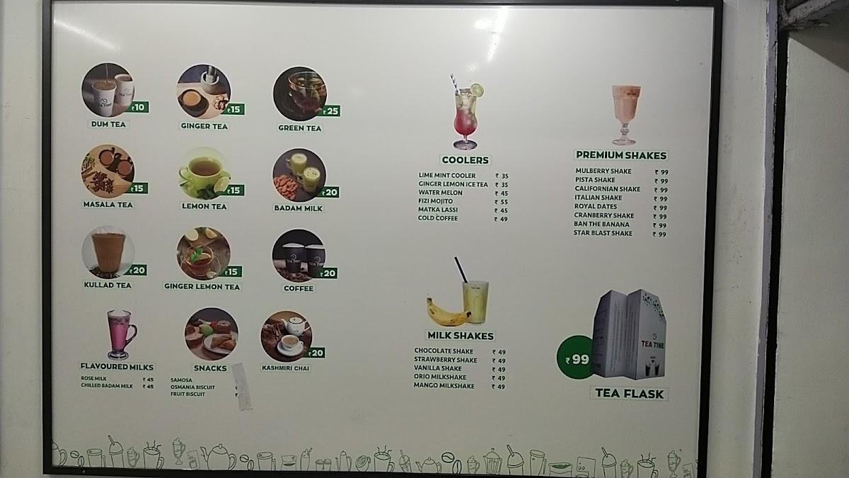 Menu at Tea time, India, GJJQ+RWX