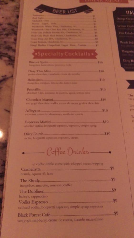 Menu at Carmella's Cafe and Dessert Bar, Charleston