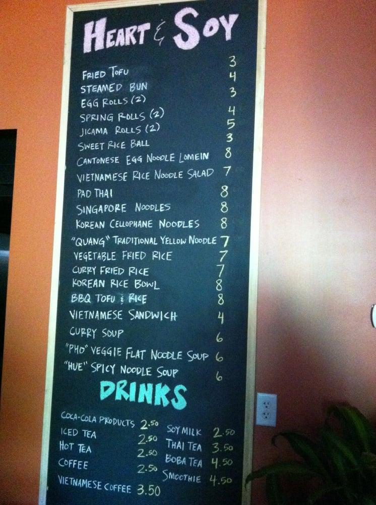 Menu at Heart and Soy / Roots restaurant, Louisville, Bardstown Rd