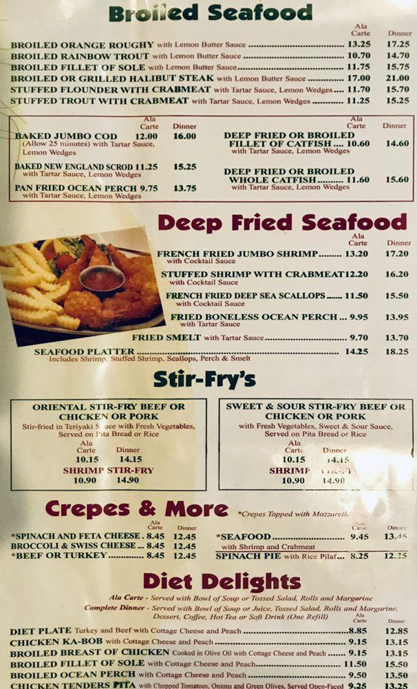 Menu at Oak Lawn Restaurant, Oak Lawn, 95th St