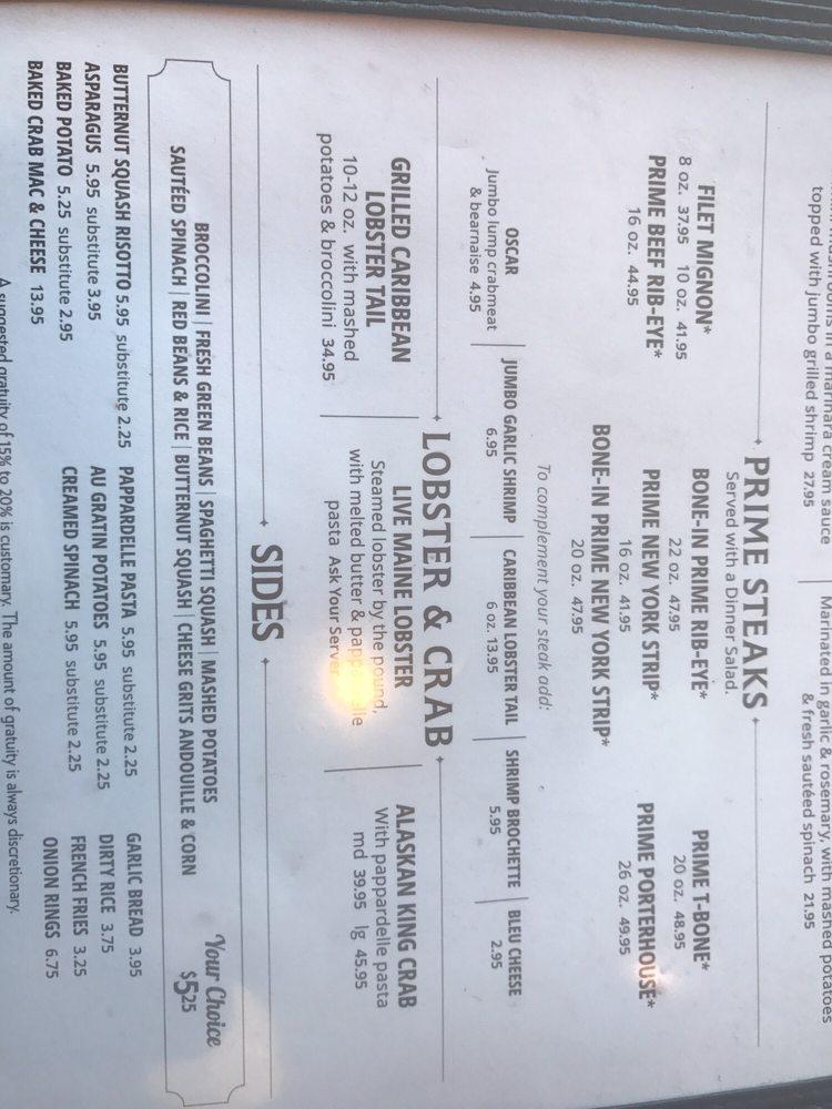Menu at Pappadeaux Seafood Kitchen restaurant, Birmingham