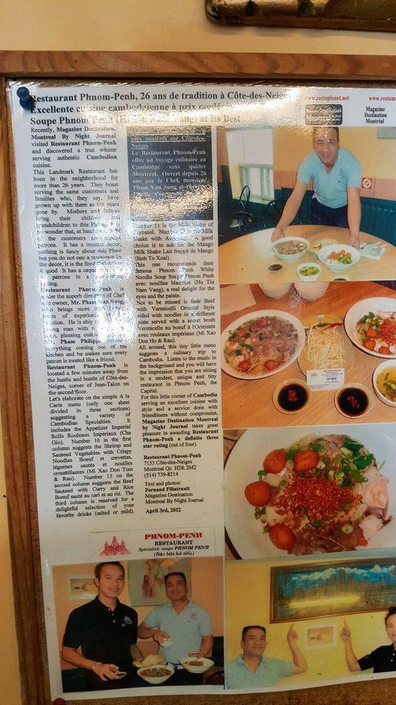 Menu at Restaurant Phnom Penh, Montréal