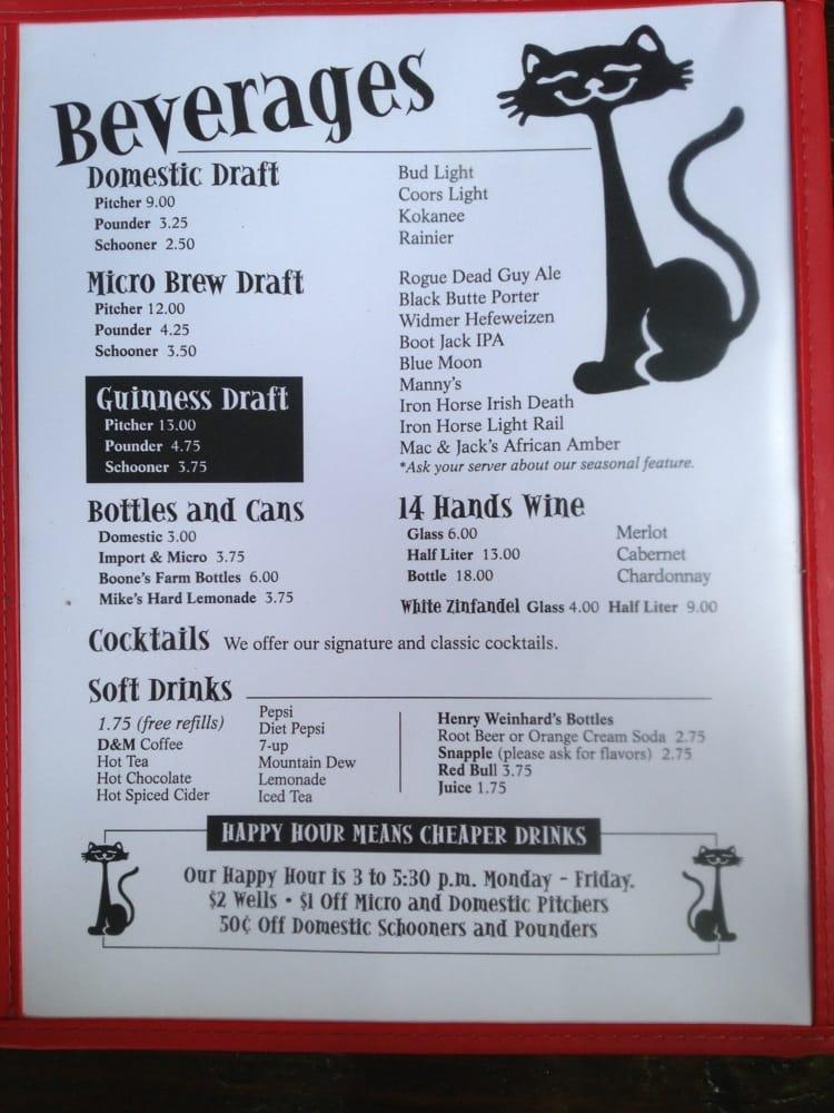 Menu at Tav pub & bar, Ellensburg