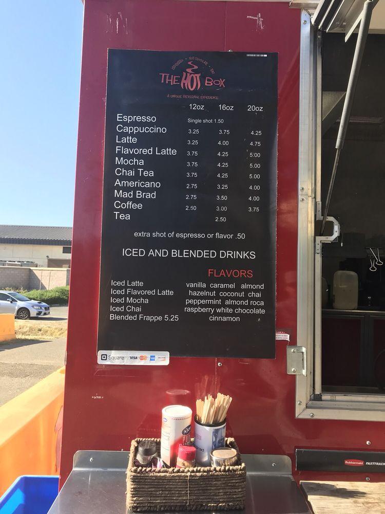 Menu at The Hot Box restaurant, Beale Air Force Base