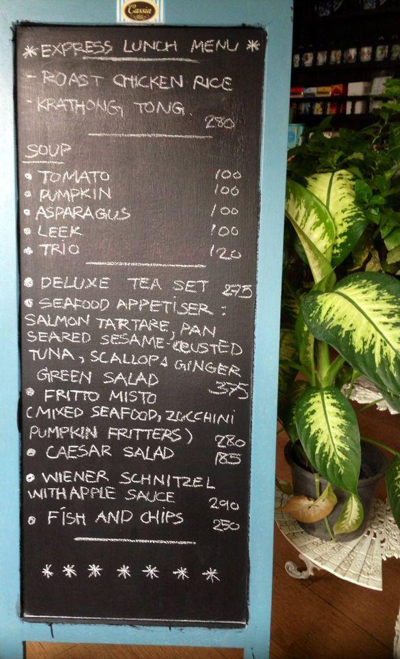 Menu at Cassia Cafe & Tea Room, Bangkok, 20 Soi Sukhumvit 31