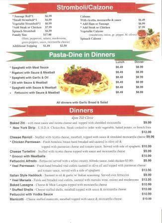 Menu at D'Ottavio's Italian House pub & bar, Hollidaysburg