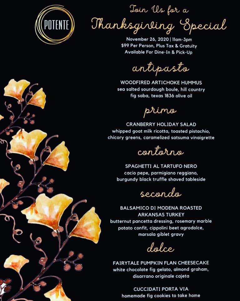 Menu at Potente pub & bar, Houston