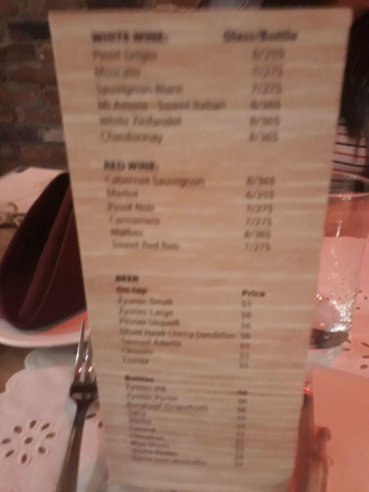 Menu at Tatra Haus restaurant, Wallington