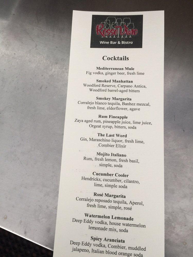 Menu at Rosso Vino pub & bar, Branford