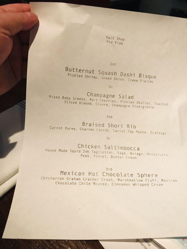 Menu at The Bait Shop pub & bar, Valparaiso