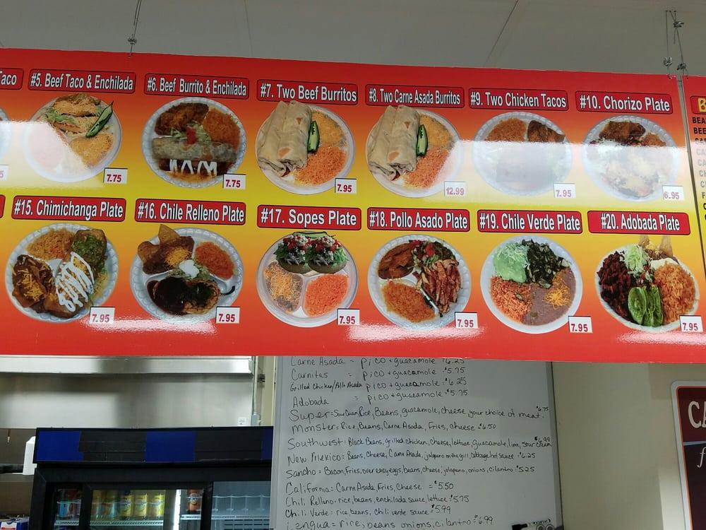 Menu at Mi Molcasalsa Taco Shop restaurant, Hitchcock