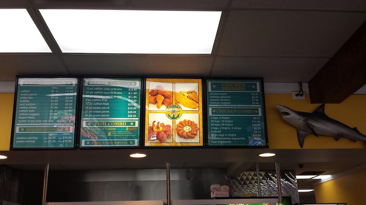 Menu at Sharks Fish Chicken & Grill fast food, Chicago, 250 E 35th St