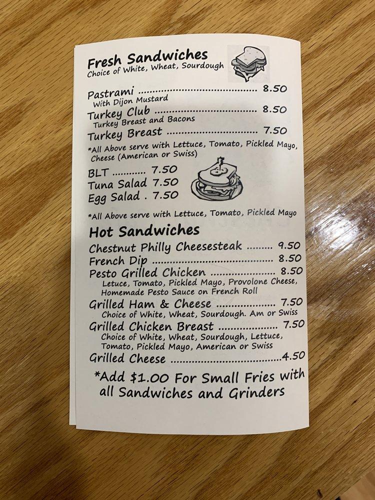 Menu at Chestnut Cafe Kent, Kent