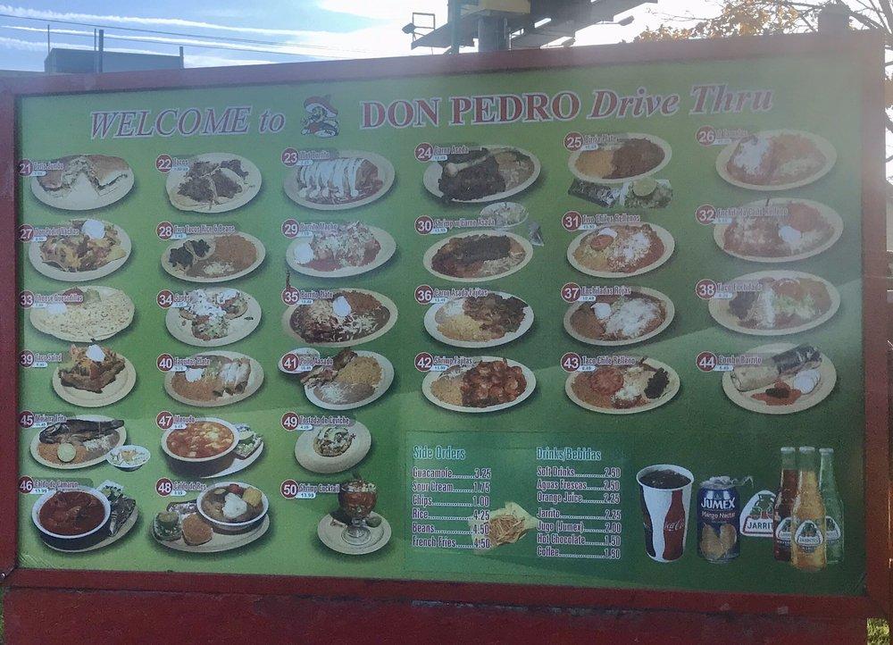 Menu at Don Pedro Restaurant, Portland, 615 SE 122nd Ave