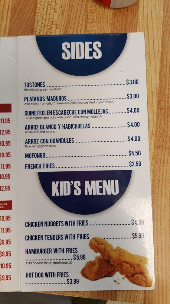 Menu at El Mofongo Restaurant, Arlington
