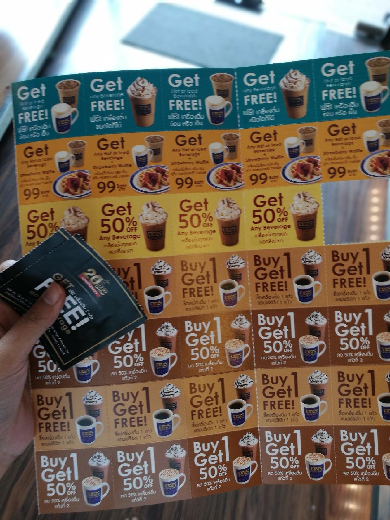 Menu at Coffee World, Bangkok, 888 Sukhumvit Road.