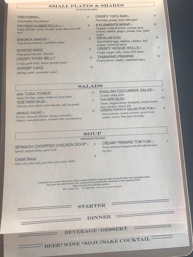 Menu at Rice Barn Thai Eatery and Wine Bar, Vacaville