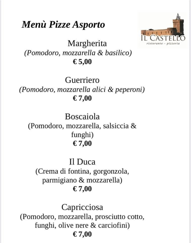 Menu da Ristorante Il Castello, Capestrano