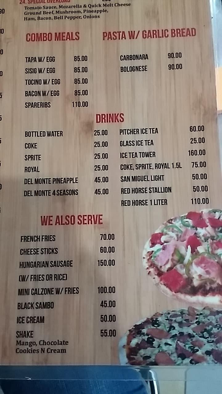 Menu at Klarisa Pizzeria, Bacolod, Mayfair Plaza