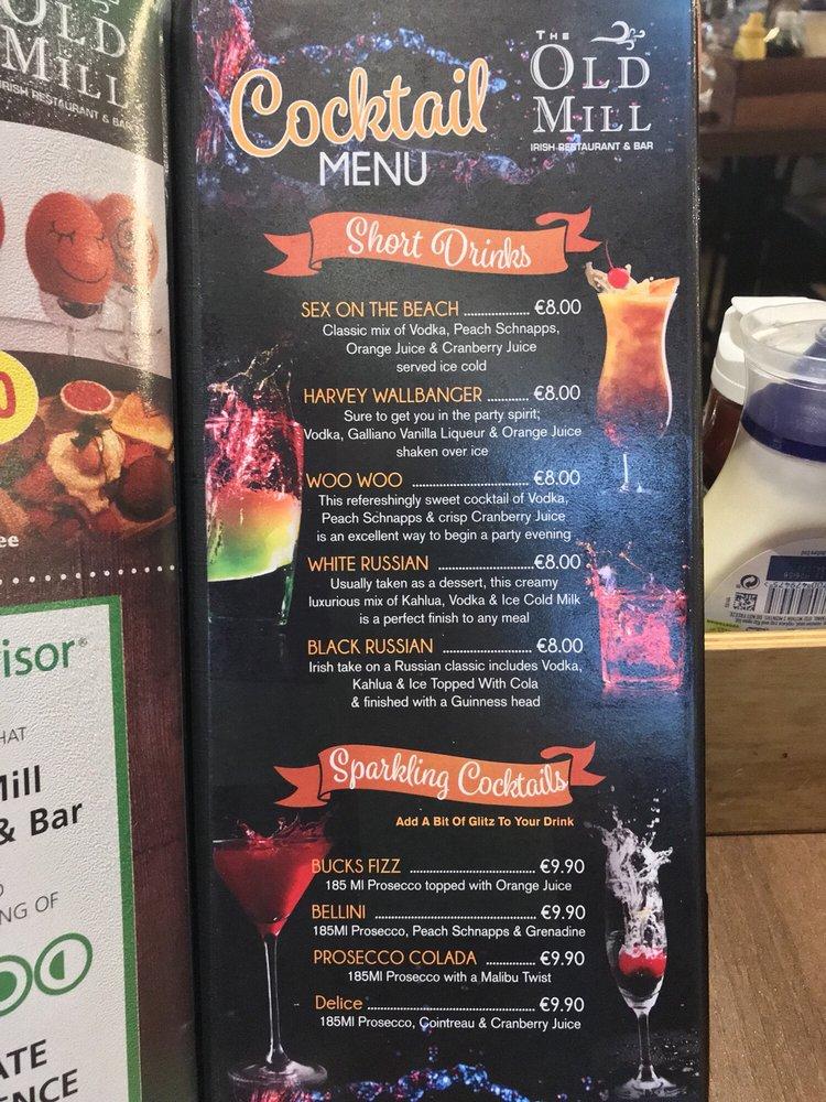 Menu at The Old Mill pub & bar, Dublin, 14 Temple Bar Square