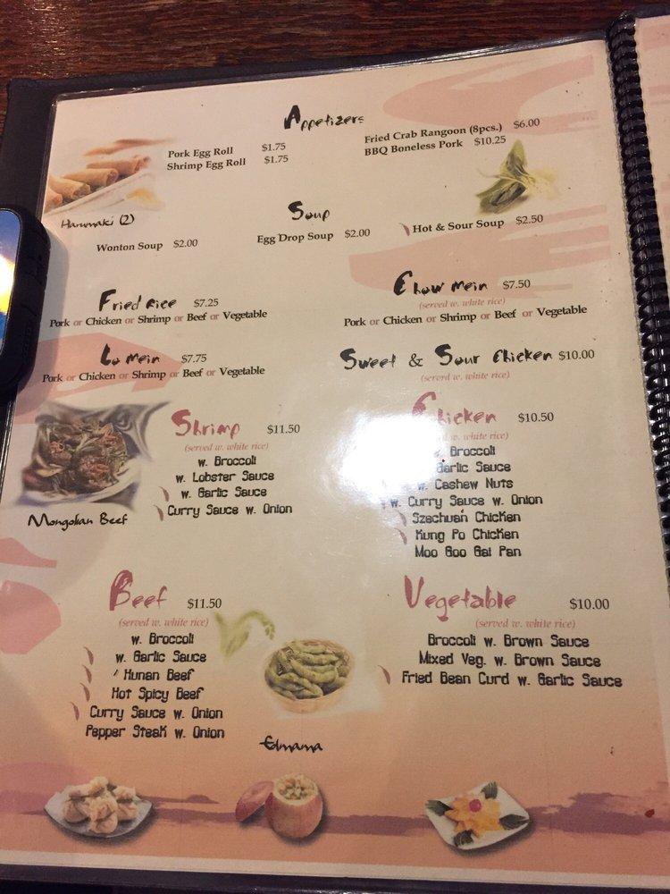 Menu at Rice Fusion restaurant, Dover