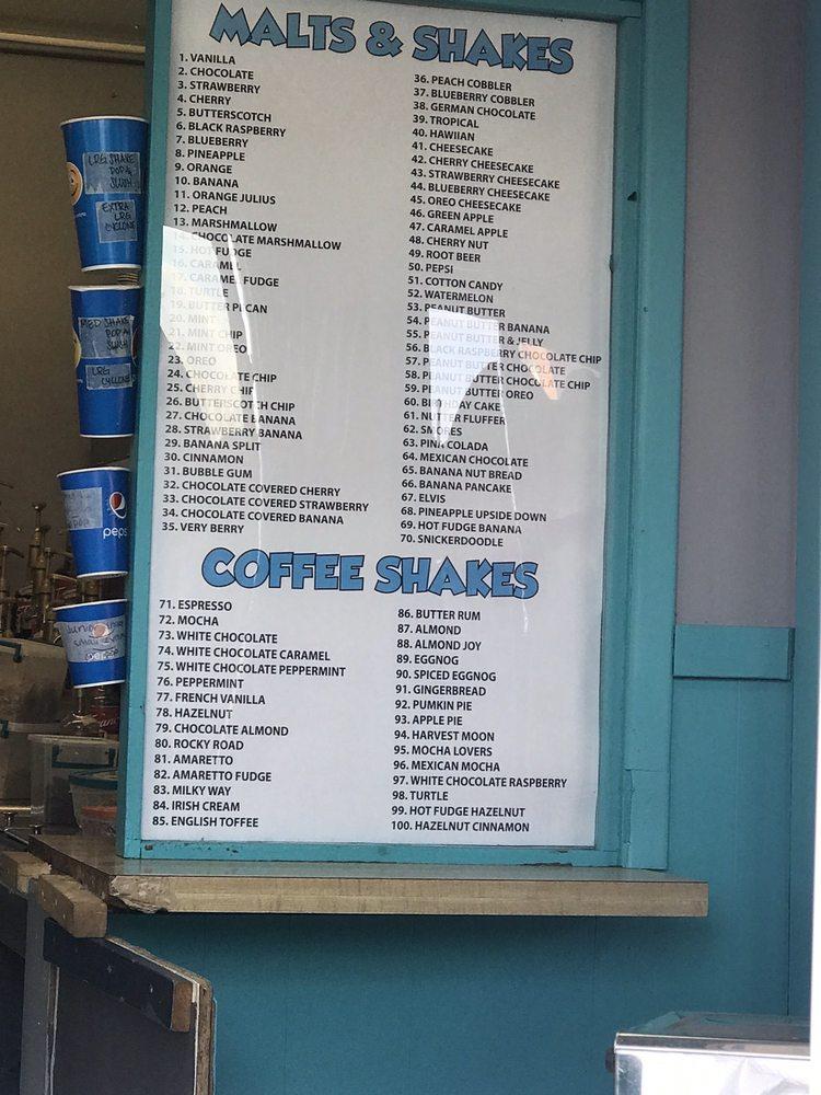 Menu at Zesto Drive-In restaurant, Watertown