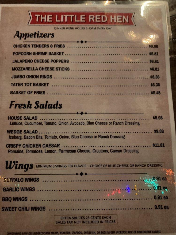 Menu at Little Red Hen pub & bar, Seattle