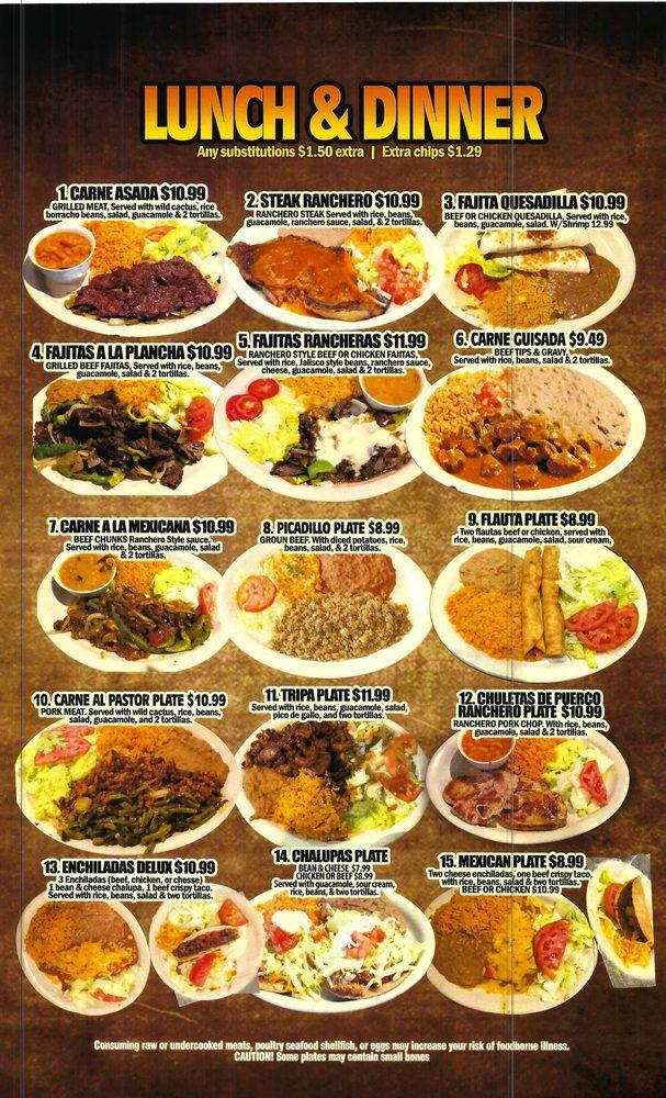 Menu at Mi Mexico Restaurant Jalisco Style # 2, San Antonio