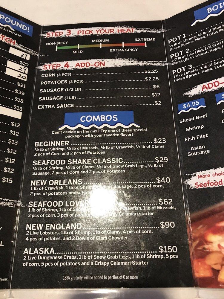 Menu at Seafood Shake pub & bar, Cleveland Heights