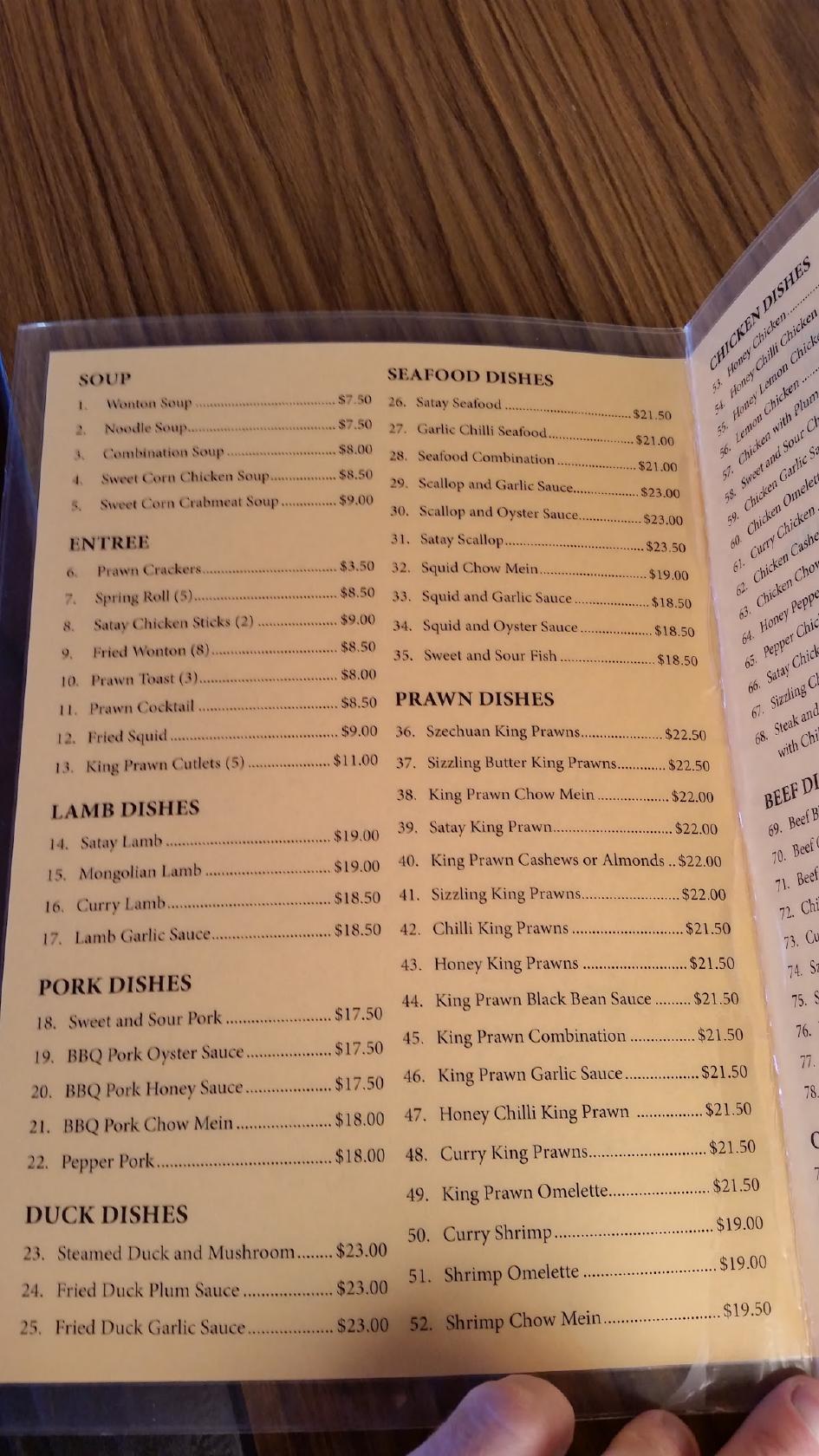 Menu at Wing Hing Chinese Restaurant, Mount Barker, 26 Albany Hwy