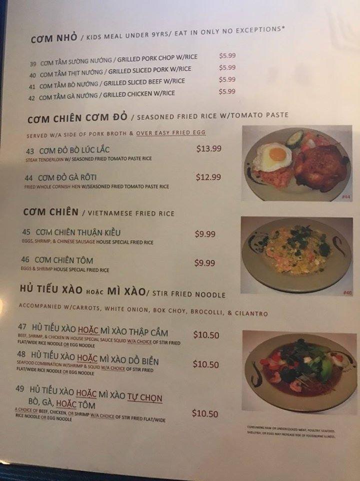 Menu at Com Tam Thuan Kieu restaurant, Mesa