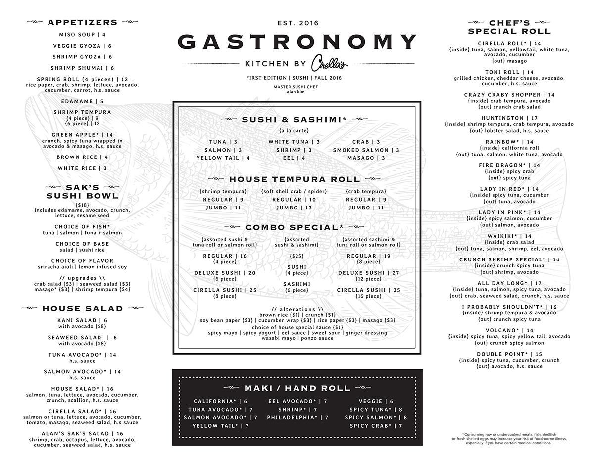 Menu at Gastronomy Restaurant, Huntington Station, 230 Walt Whitman Rd